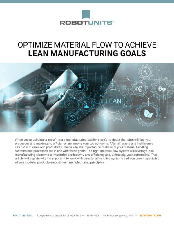 Optimize Material Flow to Achieve Lean Manufacturing Goals