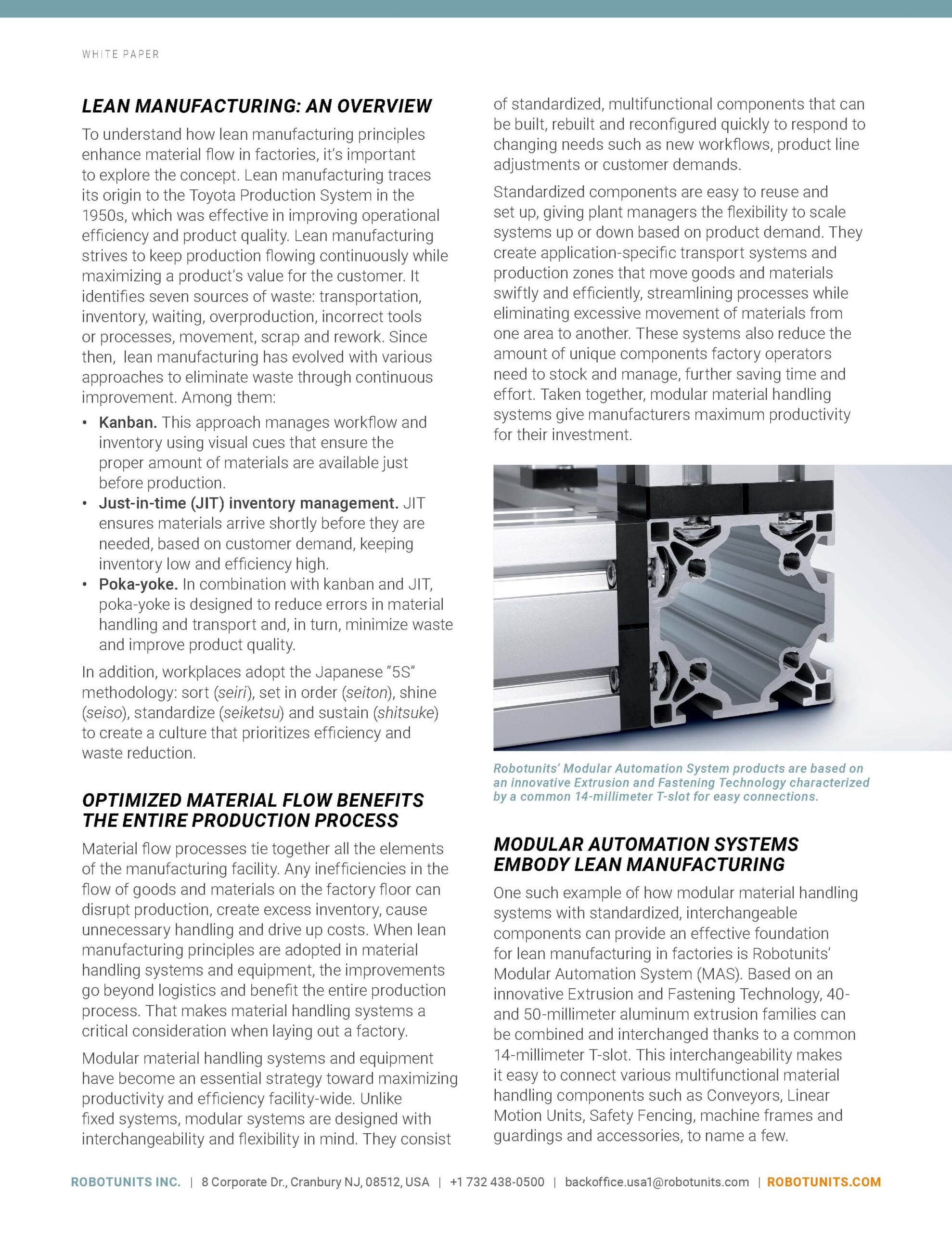 Optimize Material Flow to Achieve Lean Manufacturing Goals